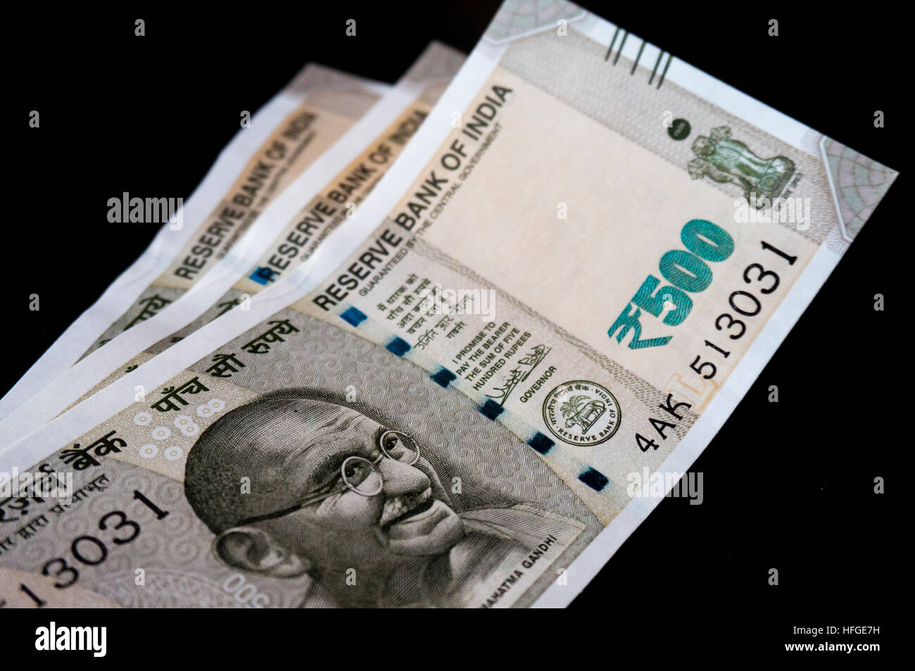 New indian currency note post demonitization Stock Photo - Alamy