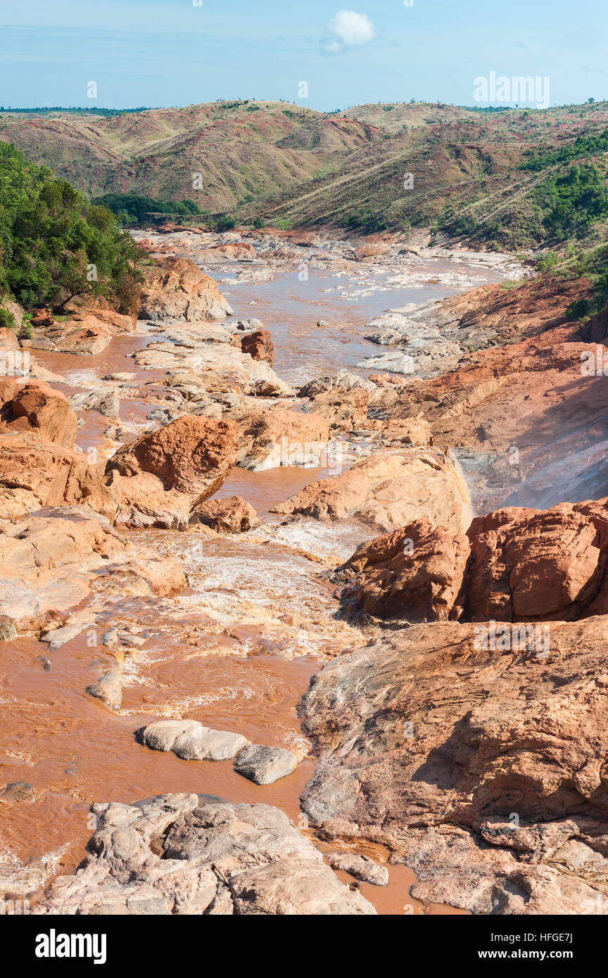 Madagascar, Red river stream of Betsiboka Stock Photo - Alamy