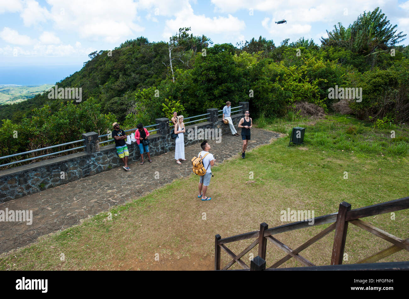 Alexandra Falls view point in Black River Gorges National Park ...