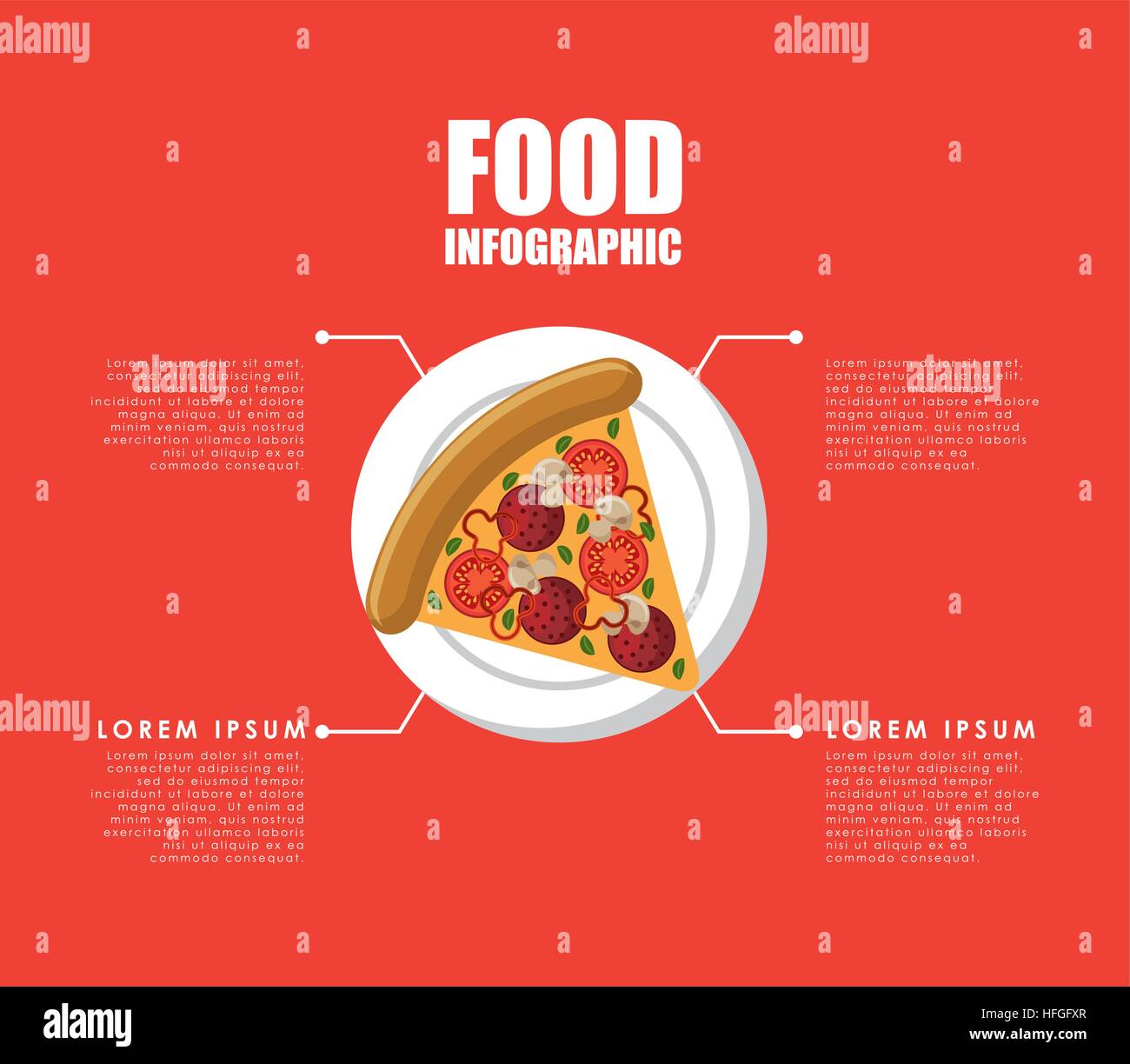 infographic presentation of food with pizza icon. colorful design ...
