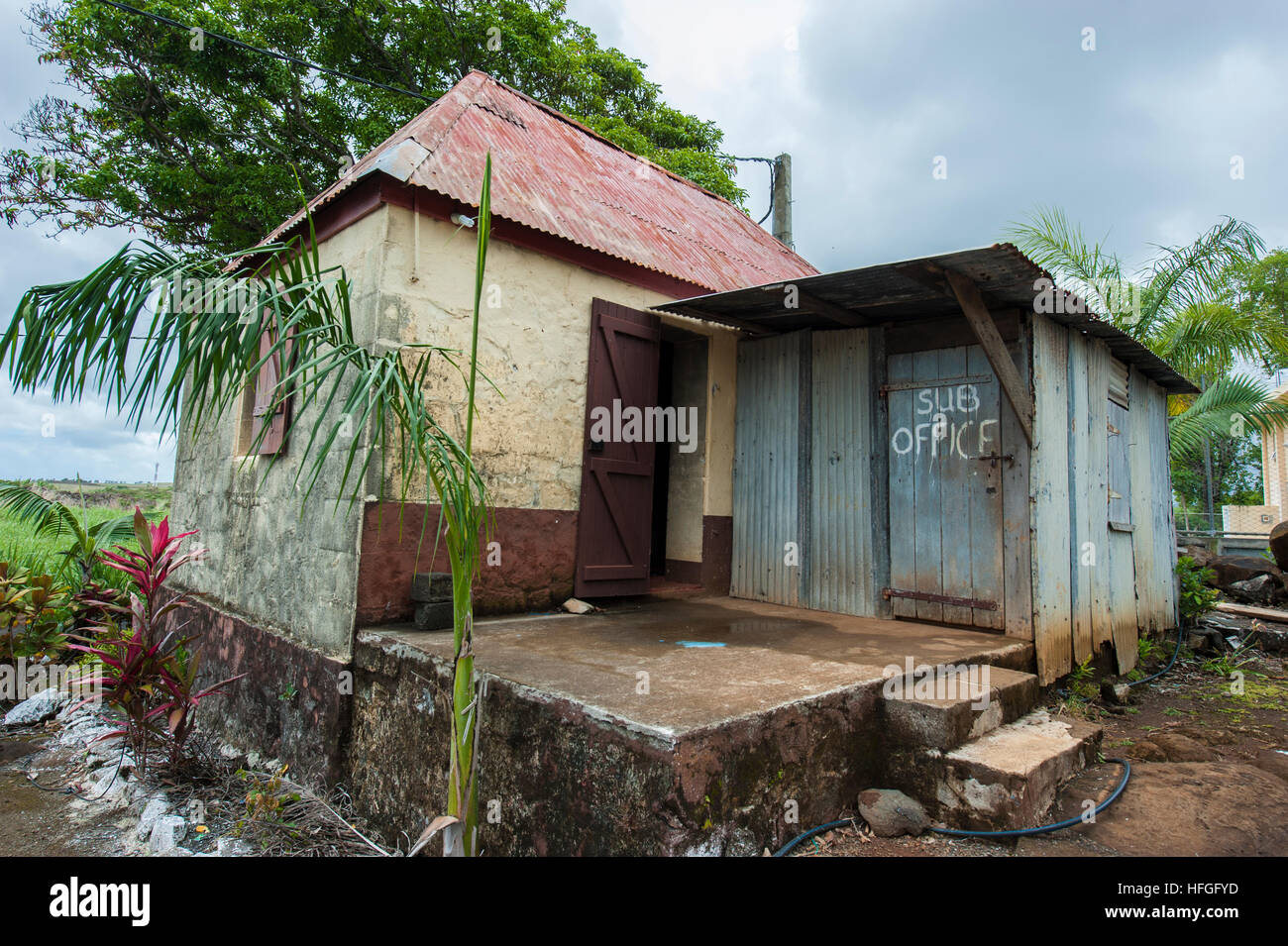 Cemetery office in Plaine Magnien, Mauritius Stock Photo - Alamy