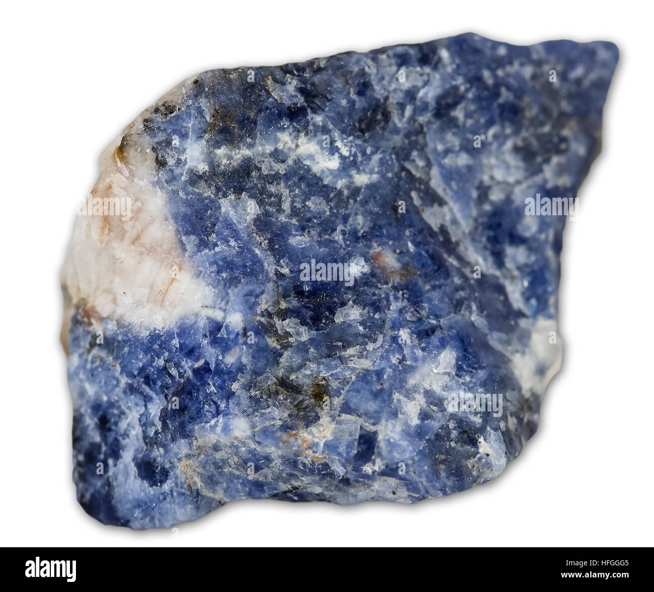 Specimen of sodalite mineral gem stone isolated on white background ...