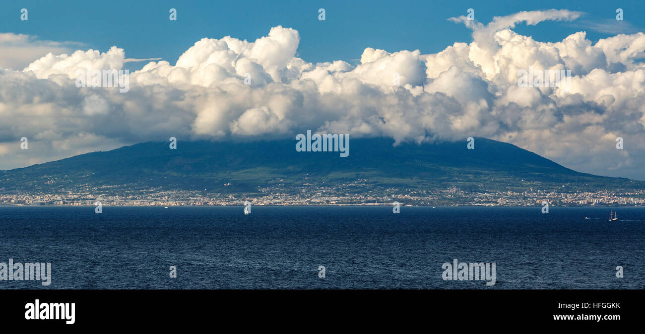Mount Vesuvius from across the Bay of Naples. Famous for it's 79AD ...