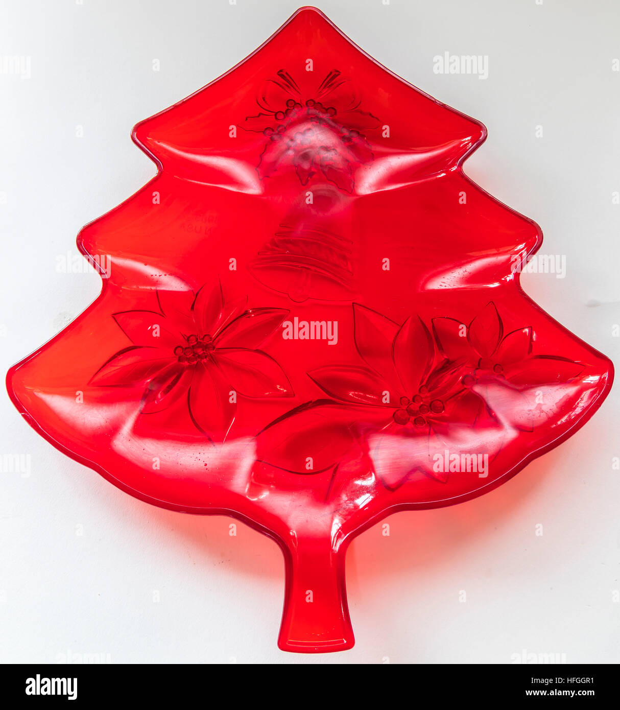 red christmas tree shaped candy dish Stock Photo - Alamy