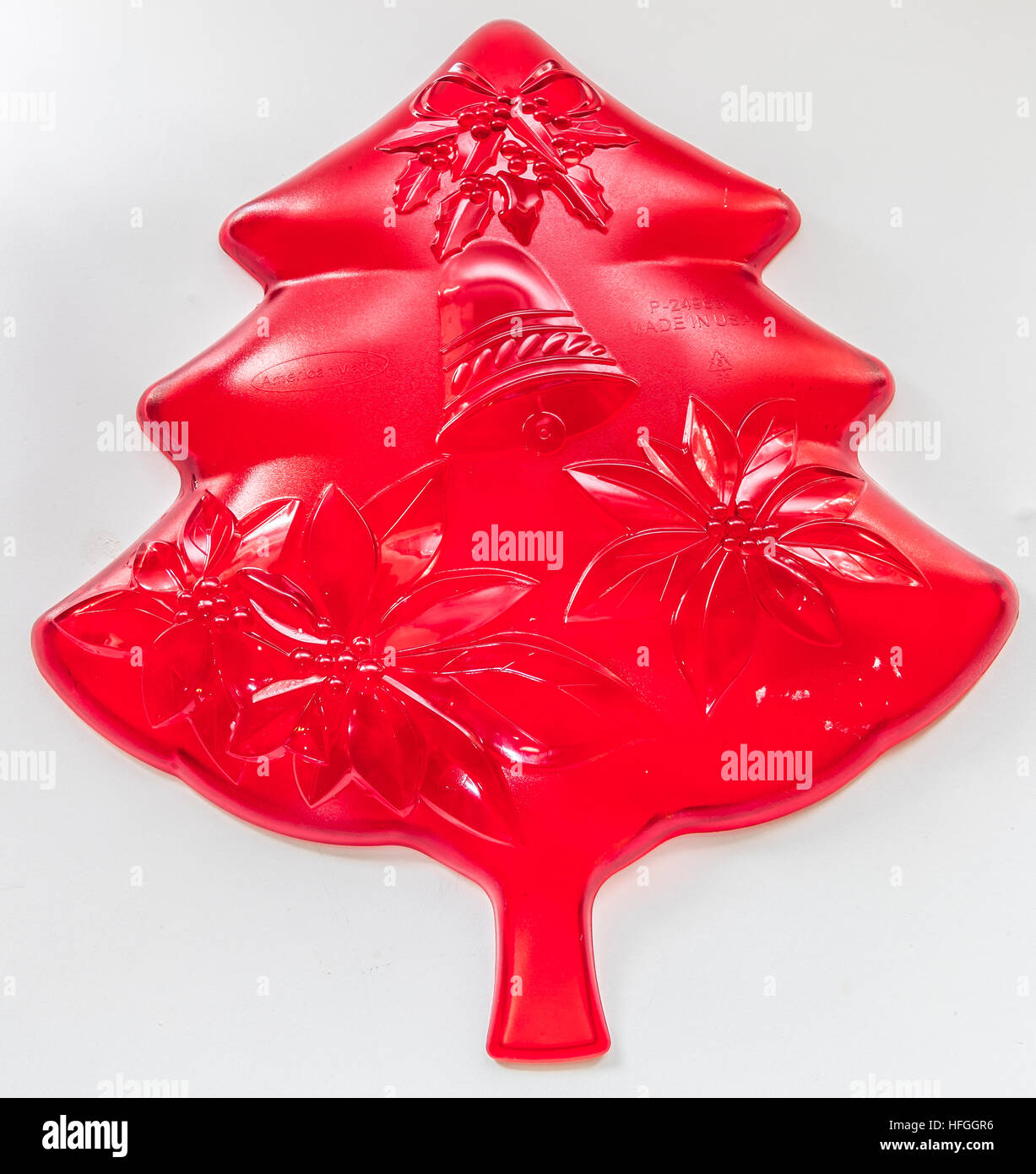 red christmas tree shaped candy dish Stock Photo - Alamy