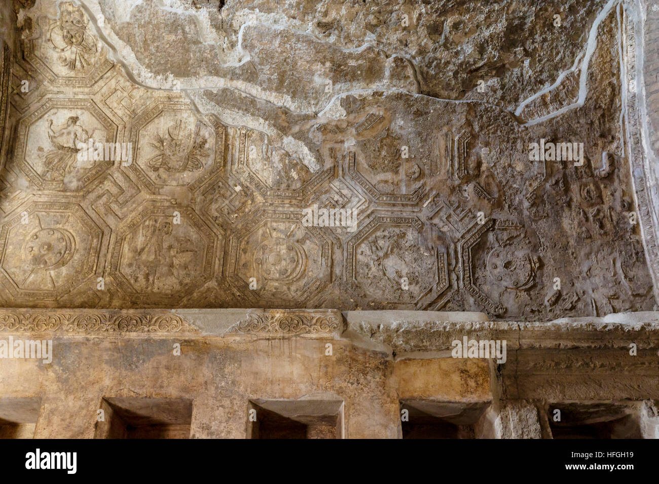 Ceiling in the Stabian Baths at Pompeii, Southern Italy. UNESCO World ...