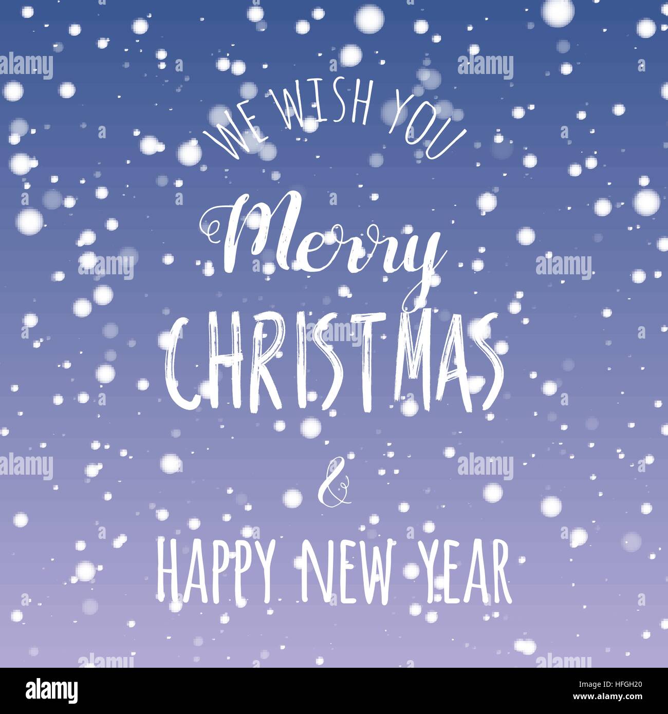 We wish you Merry Christmas and Happy New year lettering design. Fuzzy ...