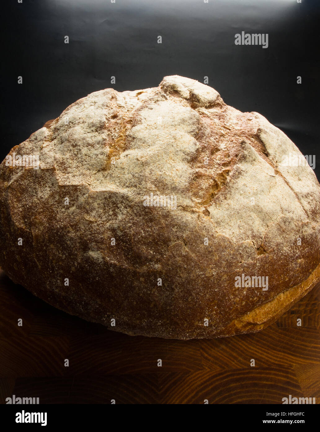 cut malt bread handmade on wooden background Stock Photo - Alamy