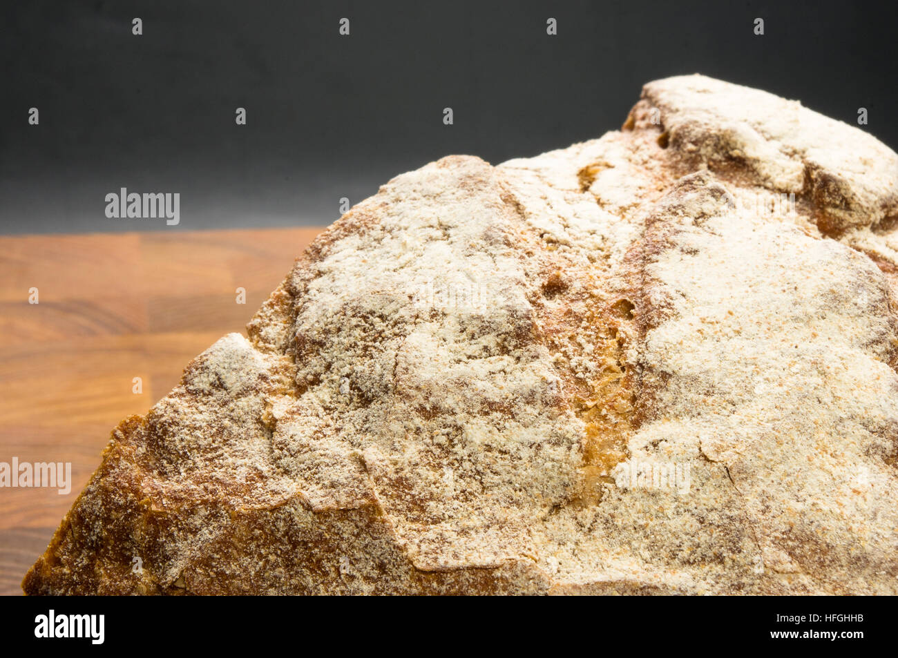 cut malt bread handmade on wooden background Stock Photo - Alamy
