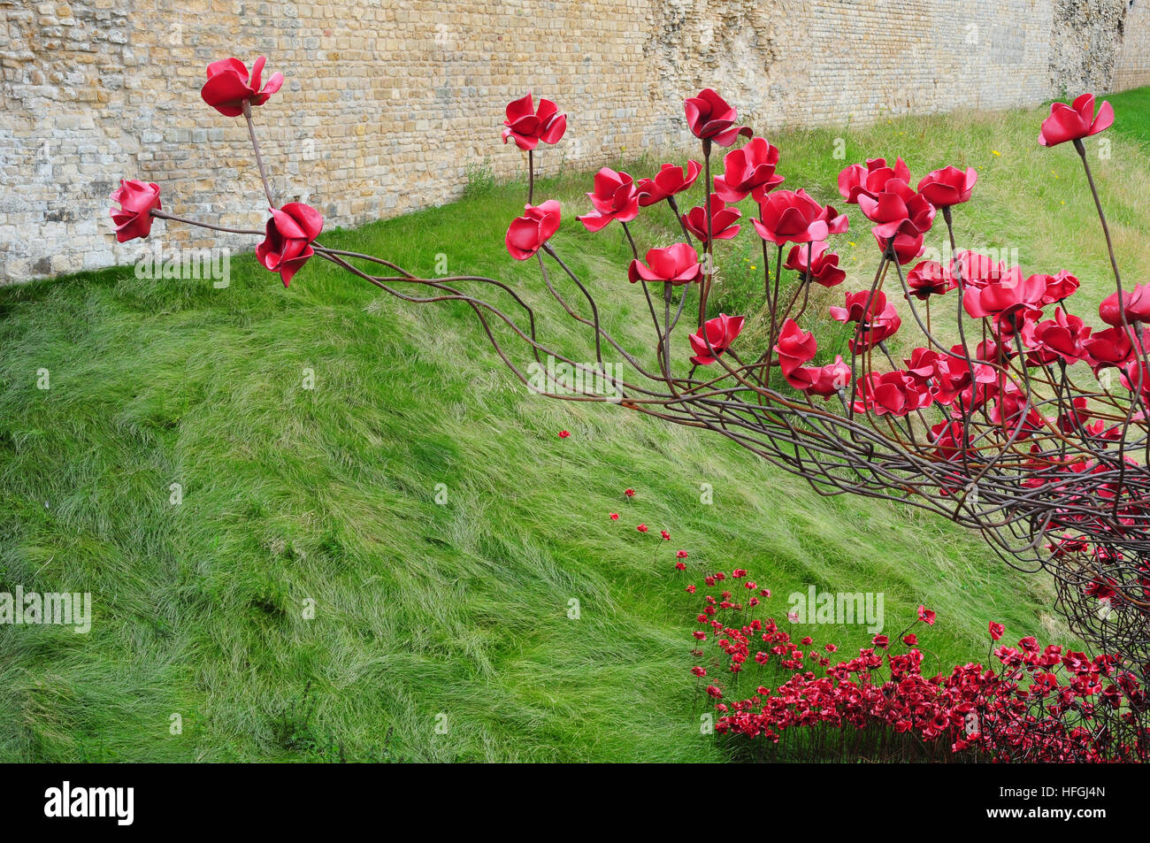 Part of the Poppy Wave Installation at Lincoln Castle. Designer Tom ...