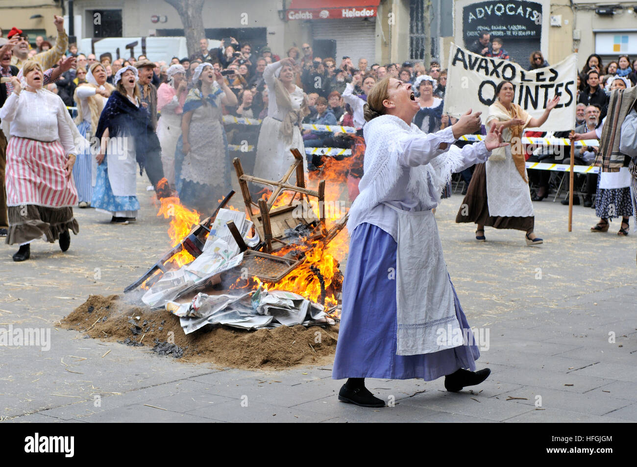 Dramatized representation of the revolt of the soldiers of 1870. Square ...