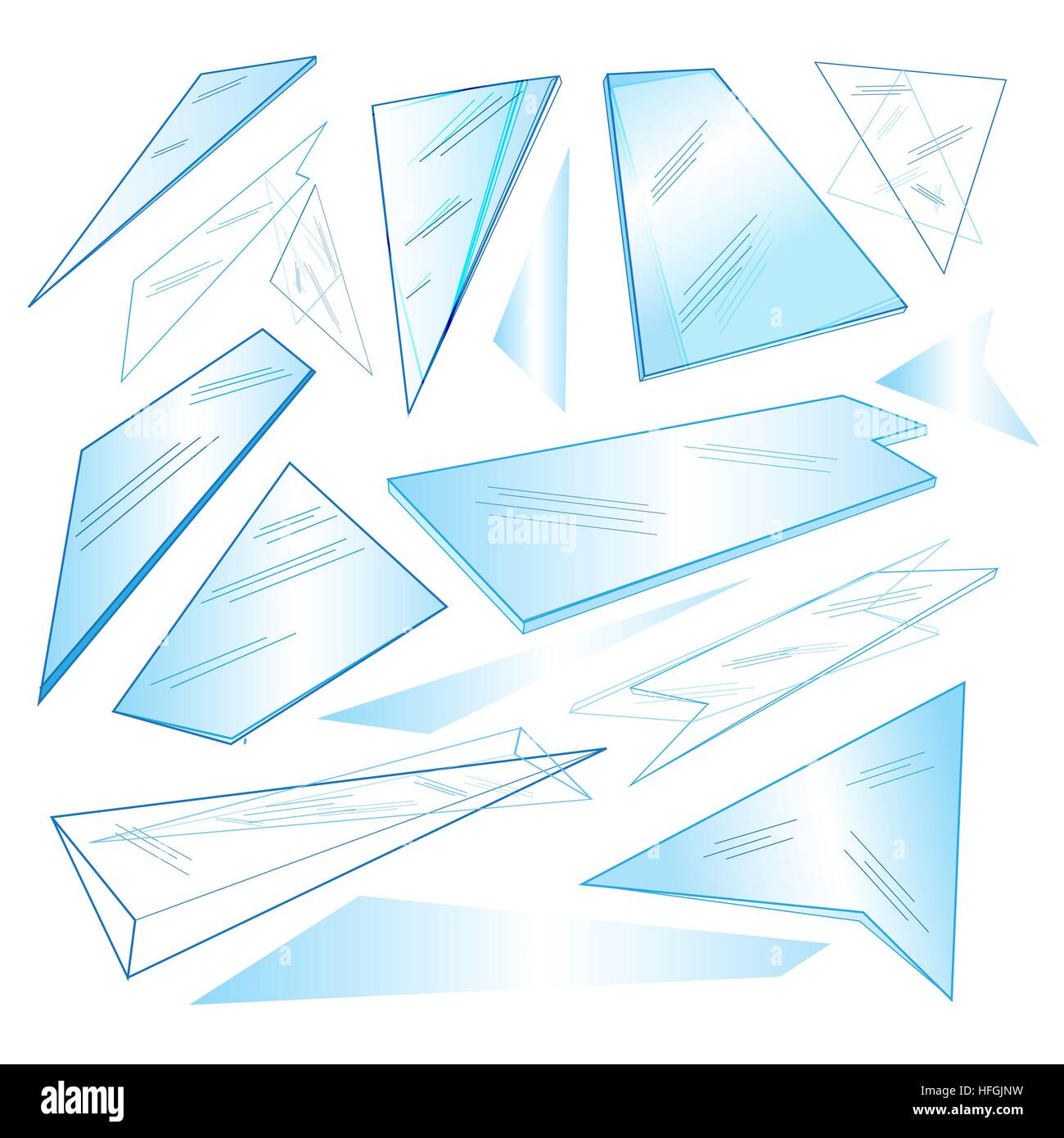 Vector set of different transparent glass on a white background Stock ...