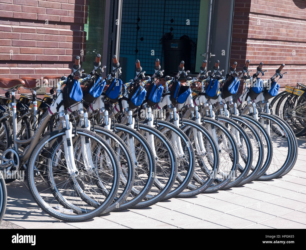 Bicycle Rental Rack Stock Photo - Alamy