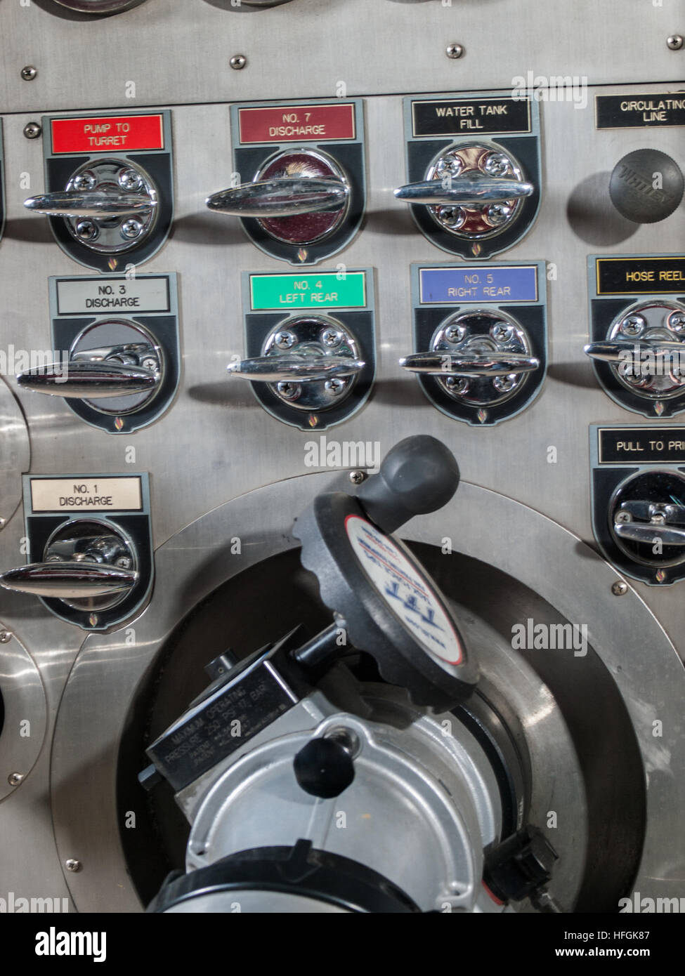Fire Engine Pumper Controls Stock Photo - Alamy