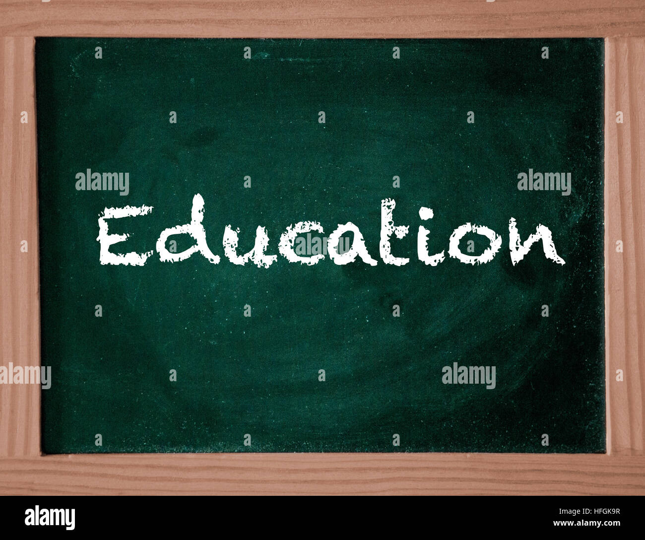 the word Education written on green chalk board Stock Photo - Alamy