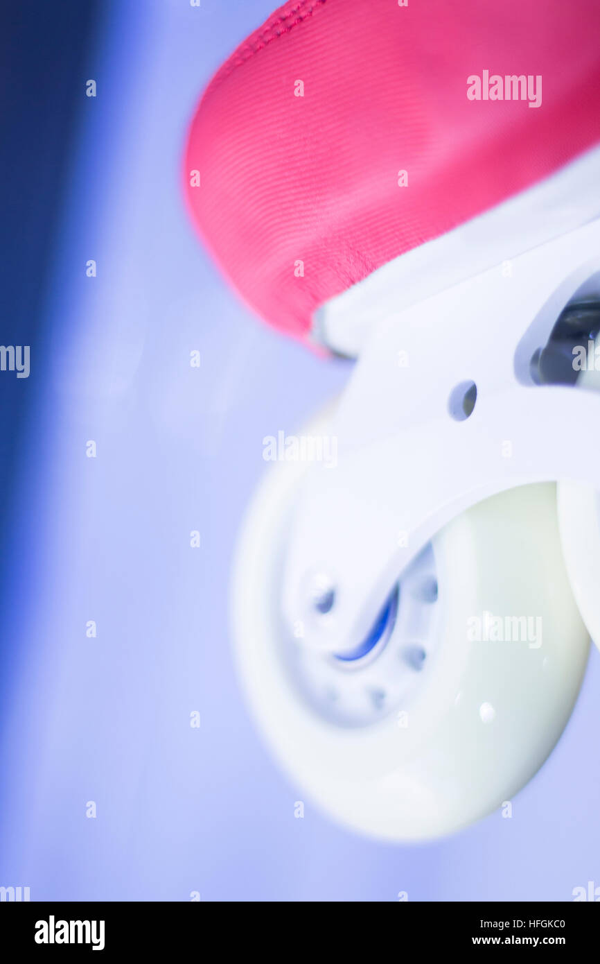 Freestyle girls pink inline skates boots and wheels in retail store ...