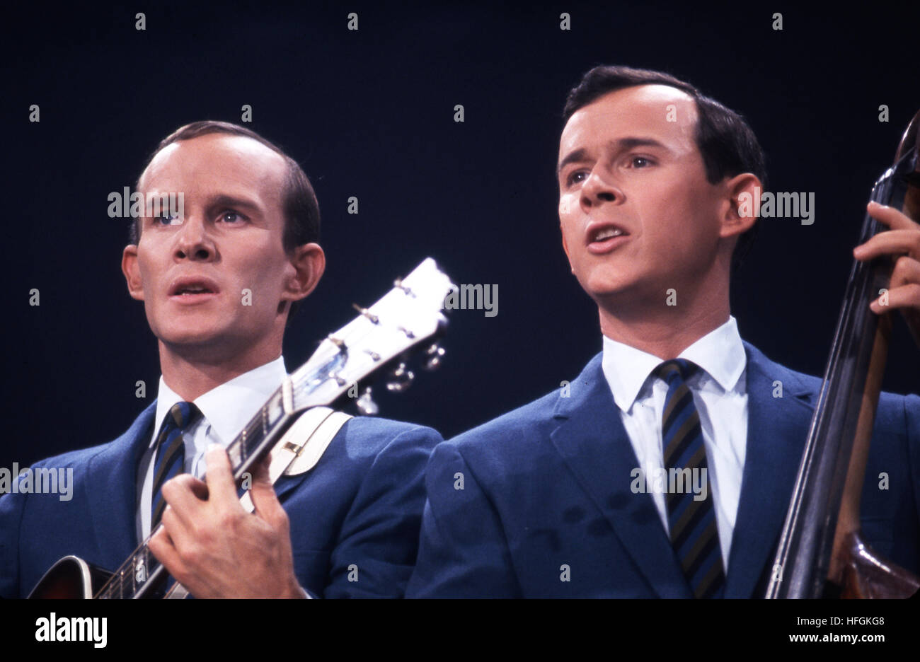 Tom and Dick Smothers on the set of the Smothers Brothers Comedy Hour ...
