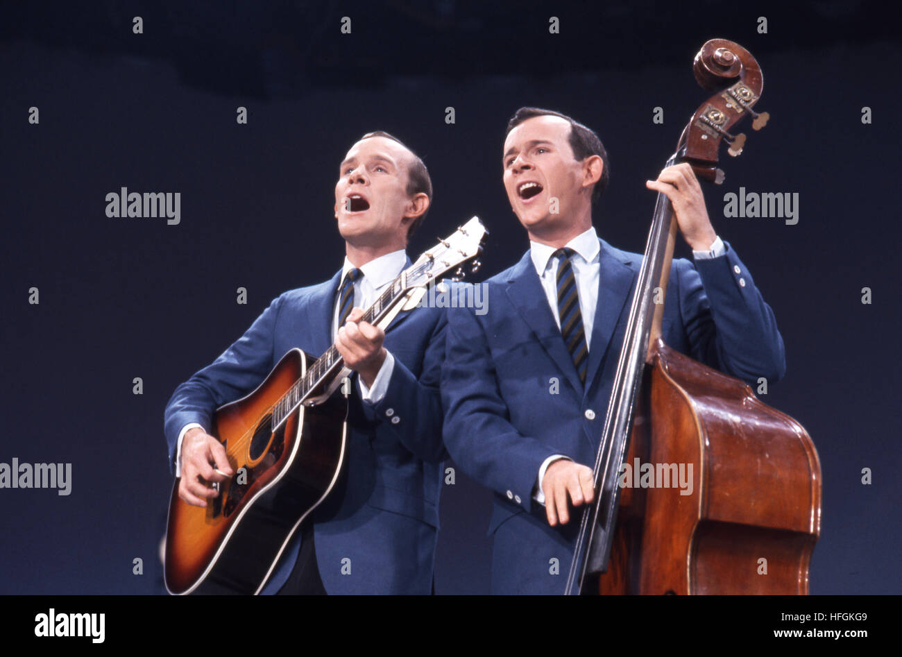 Tom and Dick Smothers on the set of the Smothers Brothers Comedy Hour ...