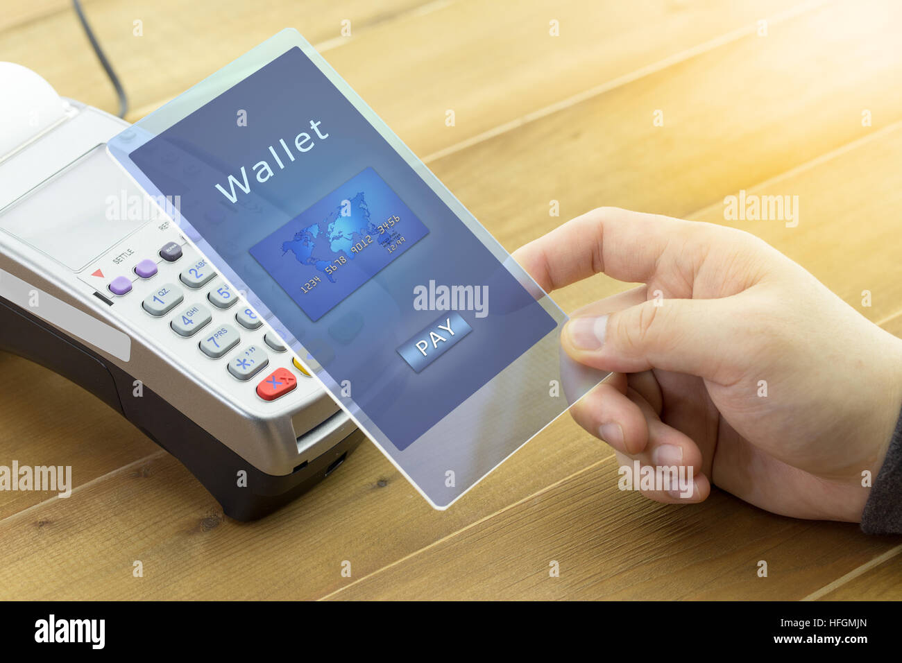 Mobile payments. Male hands using smart phone concept to made payment ...