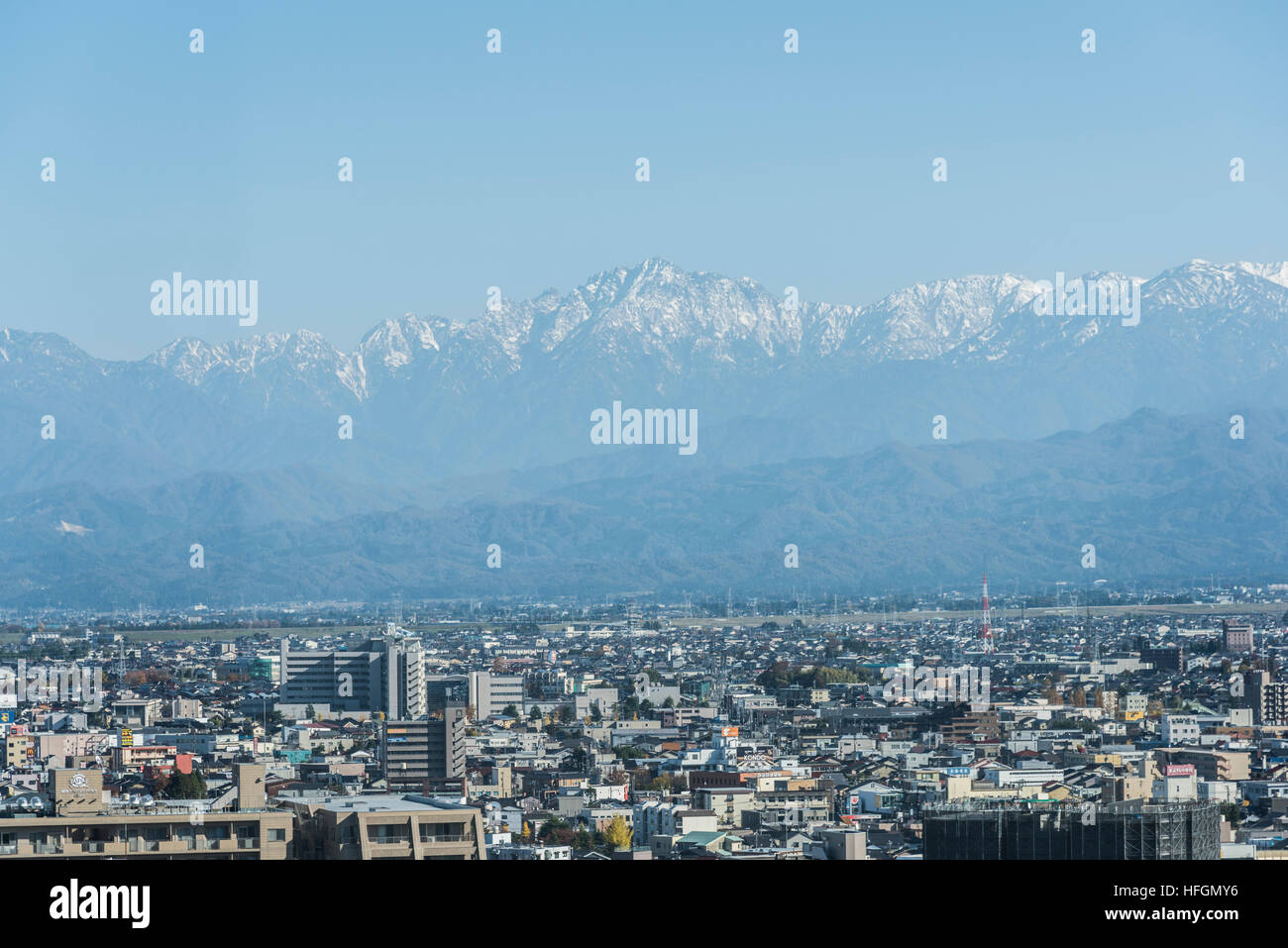 Tateyama mountain range,view from Toyama City Hall, Toyama City, Toyama ...