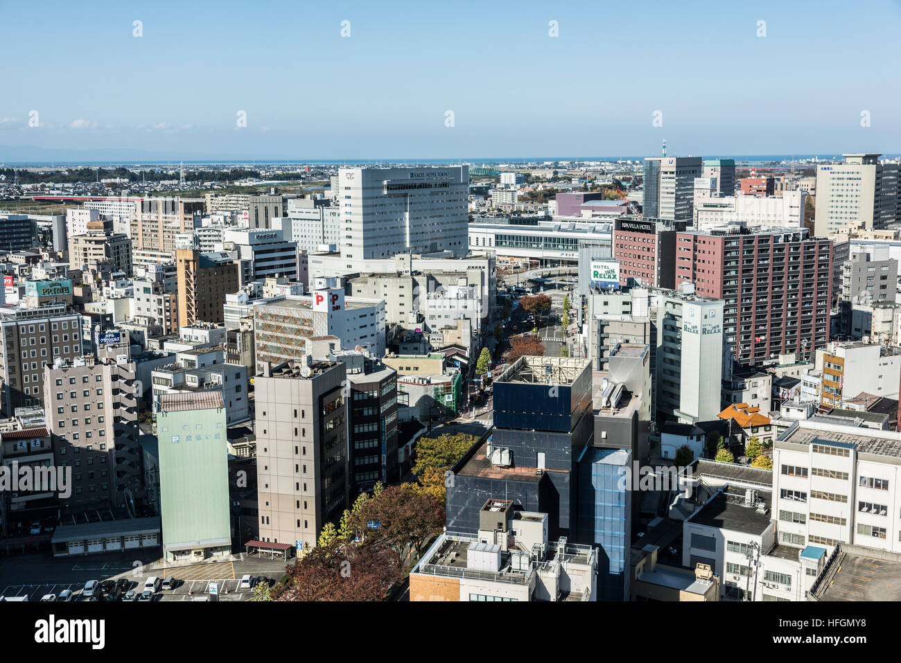 Toyama Station,view from Toyama City Hall, Toyama City, Toyama ...