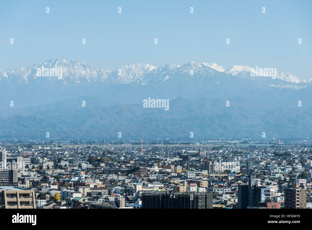 Tateyama mountain range,view from Toyama City Hall, Toyama City, Toyama ...