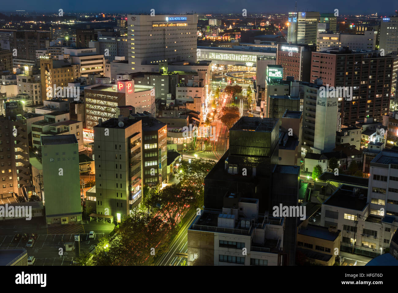 General view of Toyama City,view from Toyama City Hall, Toyama City ...