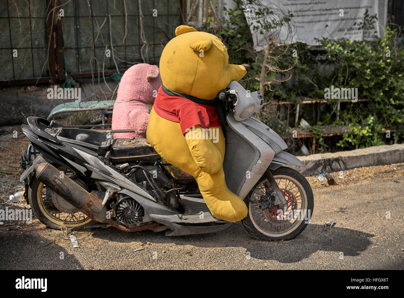 Abandoned and discarded child's soft toys. Thailand S. E. Asia Stock ...
