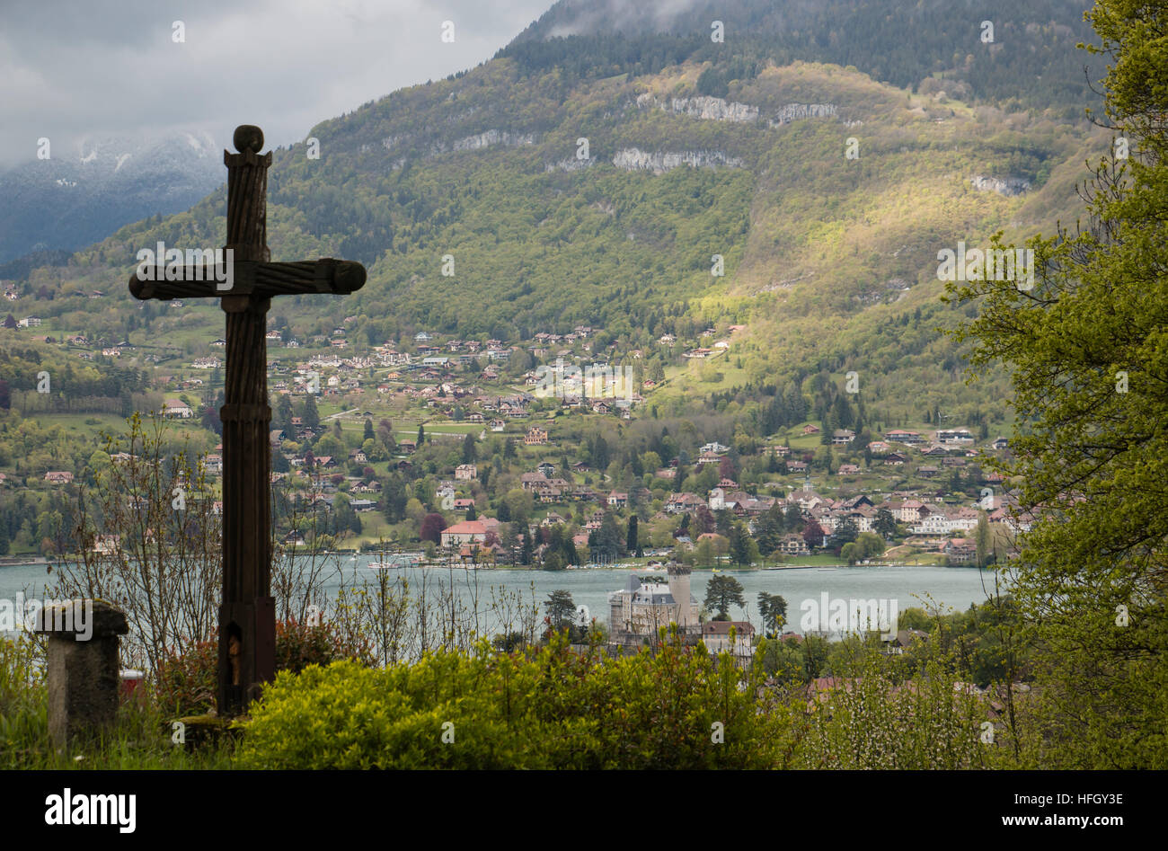The view of Annecy lake Stock Photo - Alamy