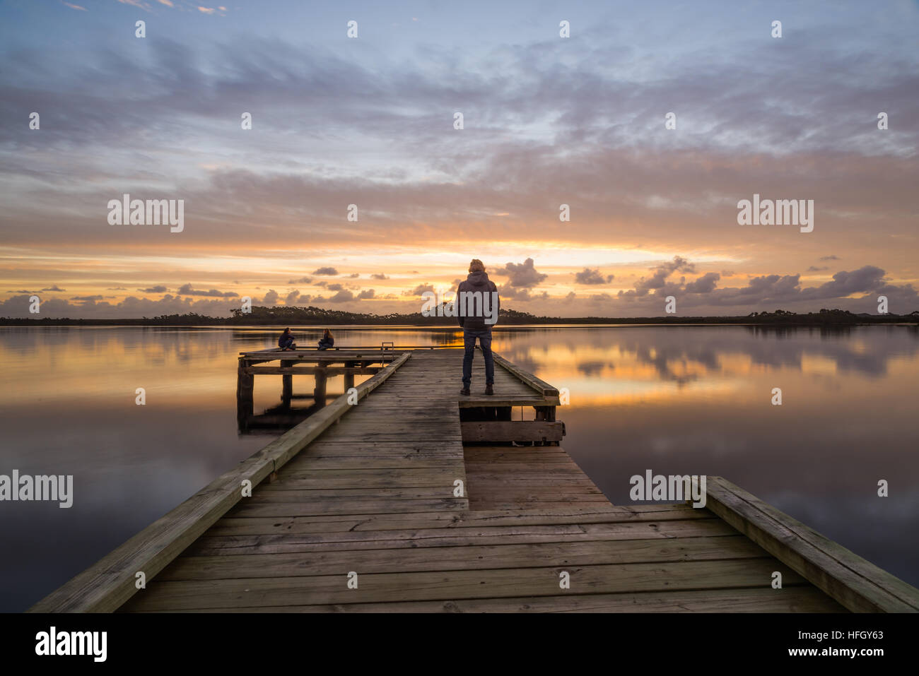 Enjoying the Sunset Stock Photo - Alamy