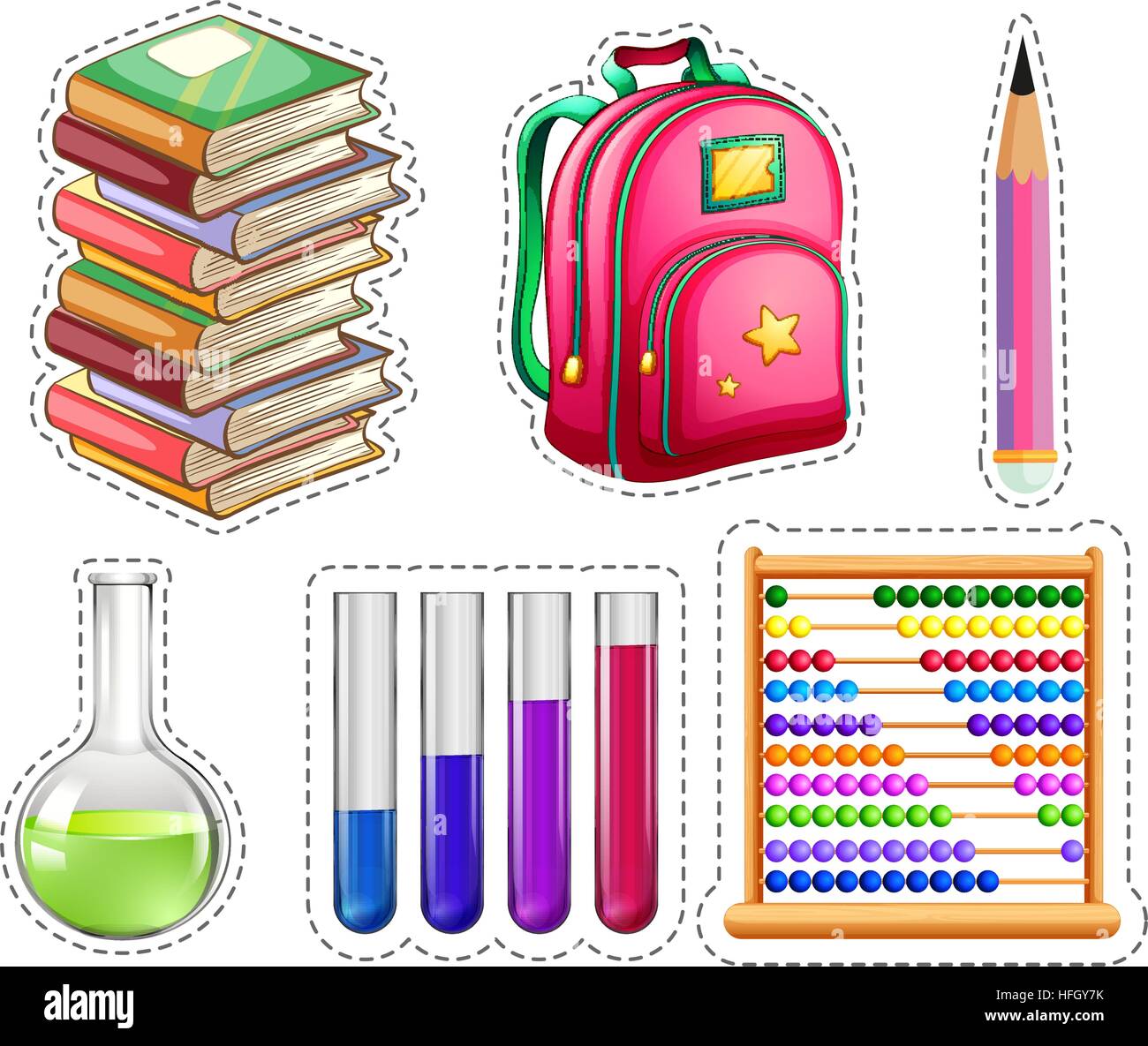 Set of educational equipments illustration Stock Vector Image & Art - Alamy