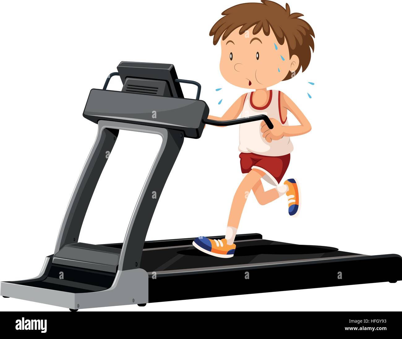 Man running on treadmill illustration Stock Vector Image & Art - Alamy