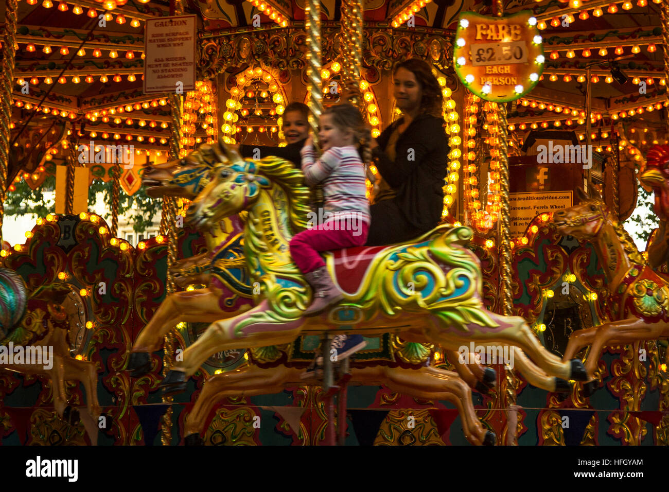 Golden Gallopers at St Giles Fair Oxford Stock Photo - Alamy