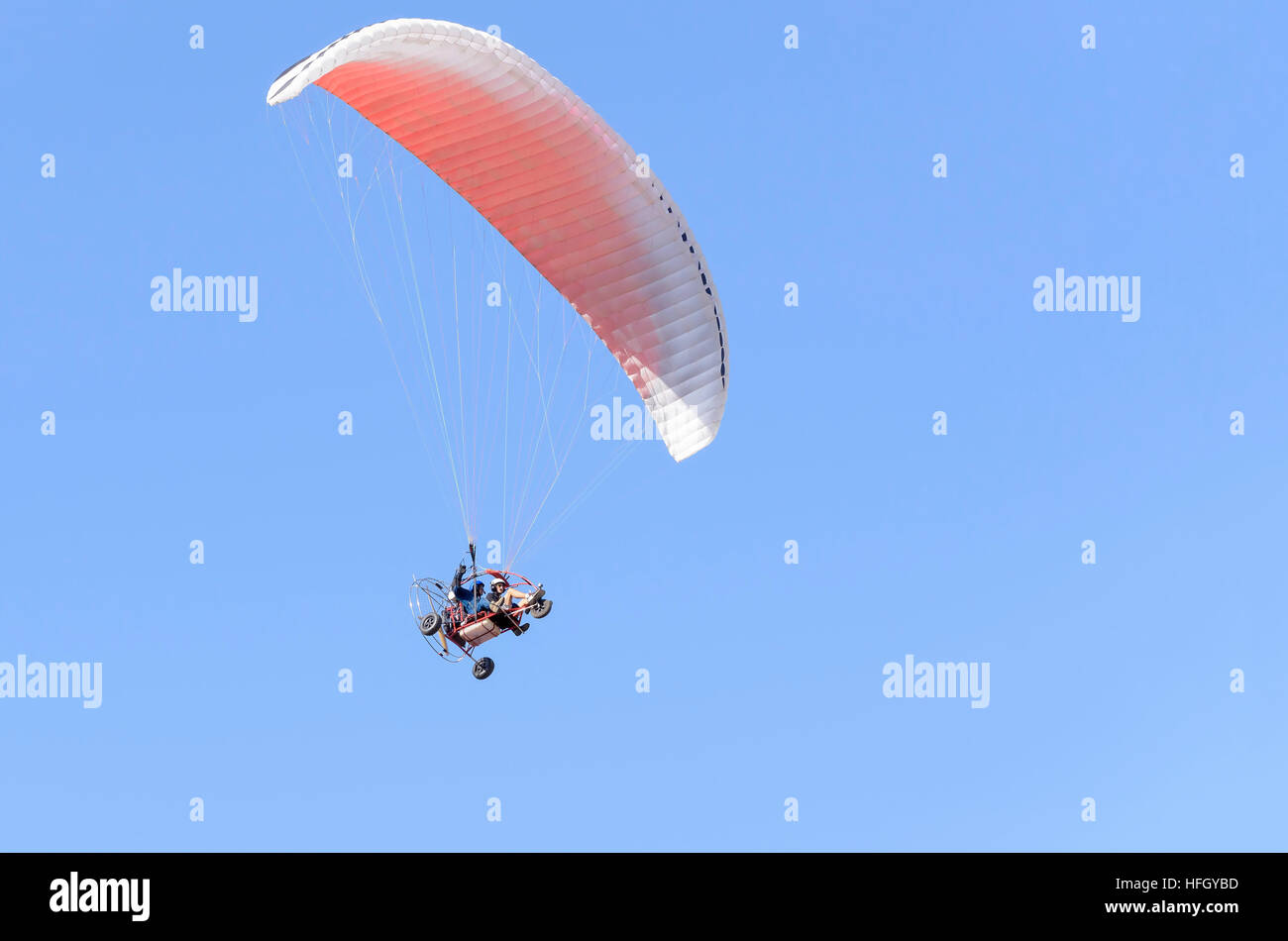 Spanish army soldier (C. VENTURY group), in paramotor, landing in ...