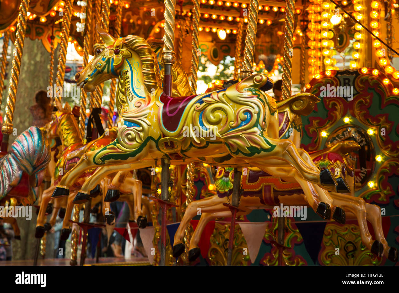 Fun fair gallopers hi-res stock photography and images - Alamy