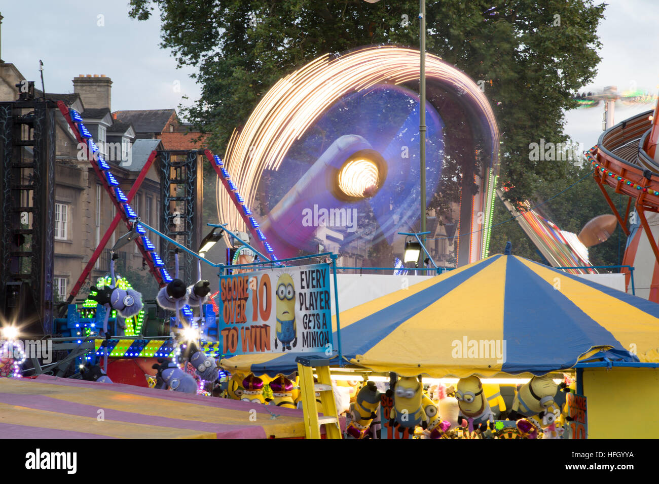Stalls and rides at St Giles Fair, Oxford Stock Photo - Alamy