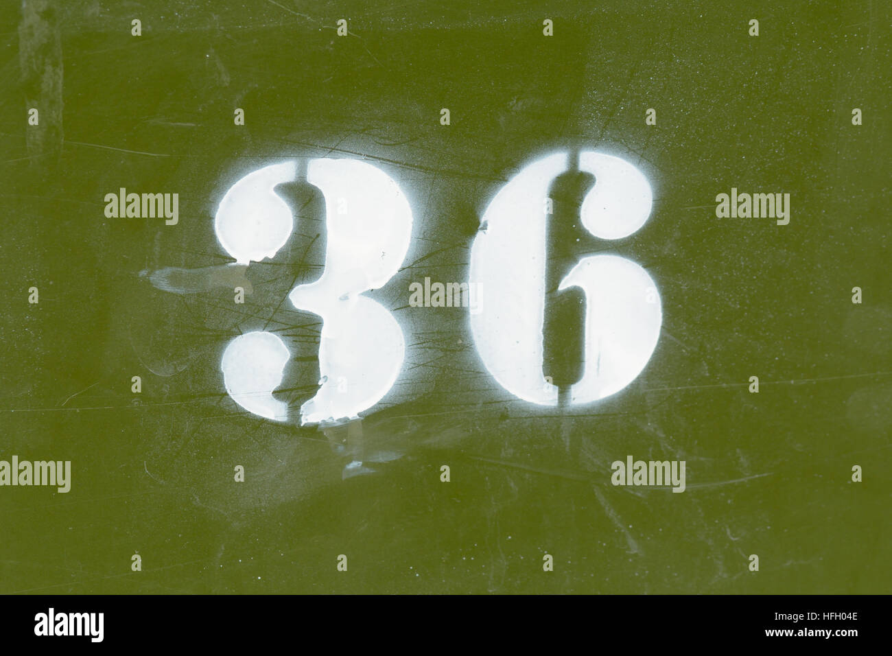 House Number 36 painted sign Stock Photo - Alamy