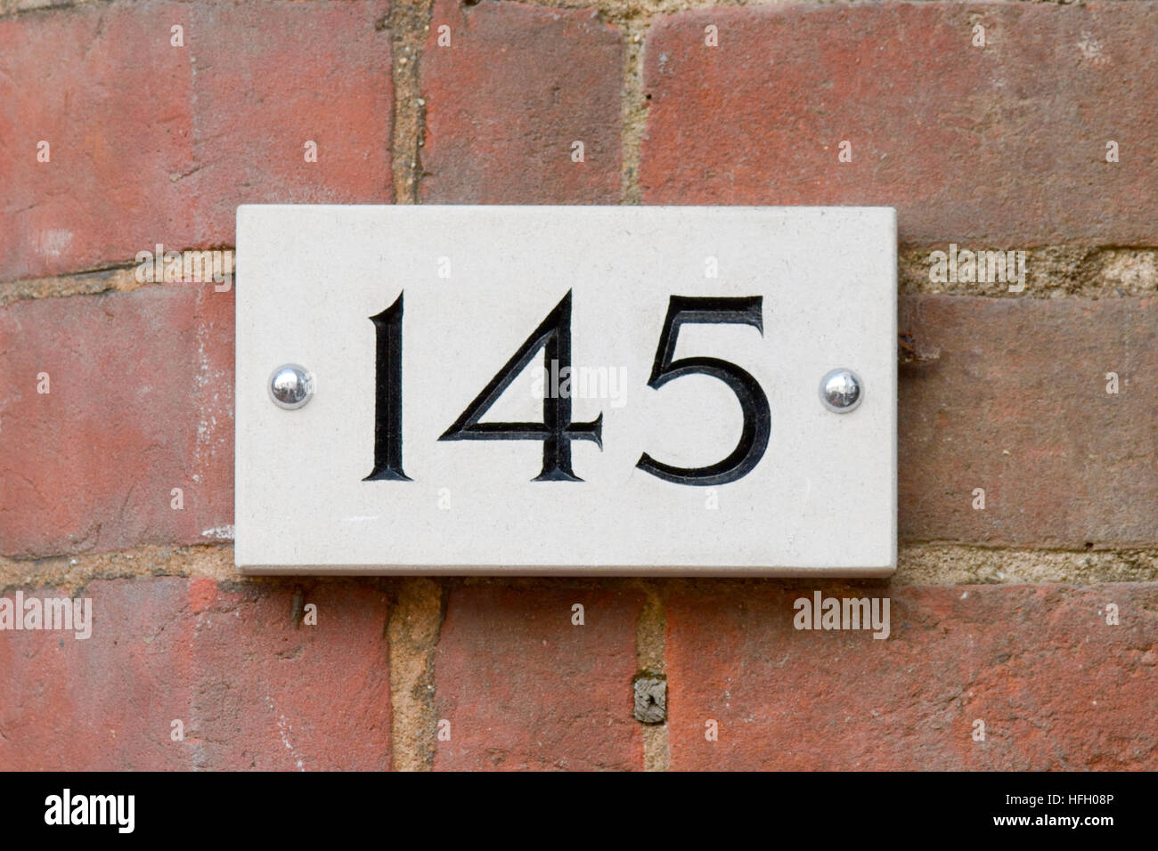 House number 145 sign hi-res stock photography and images - Alamy