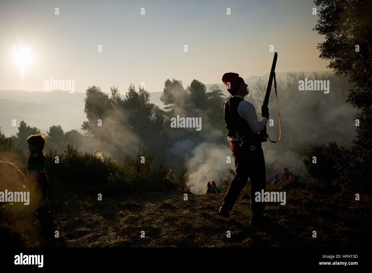 Centelles, Barcelona, Spain. 30th December, 2016. A galejador holds its ...