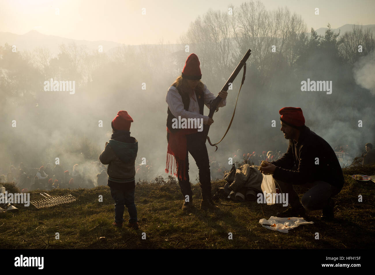 Centelles, Barcelona, Spain. 30th December, 2016. A galejador holds its ...