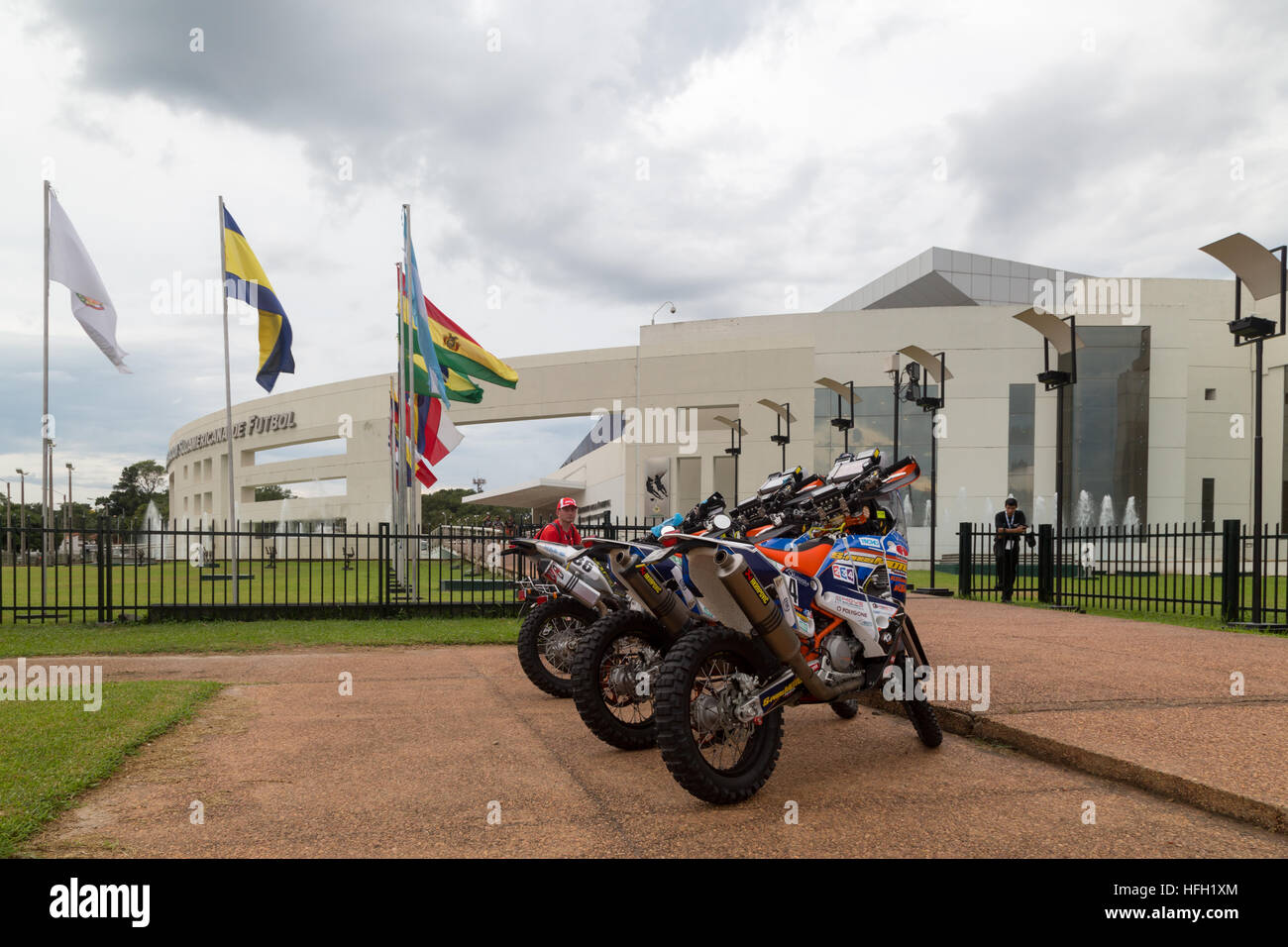 Asuncion, Paraguay. 30th December, 2016. Rally bikes outside the ...