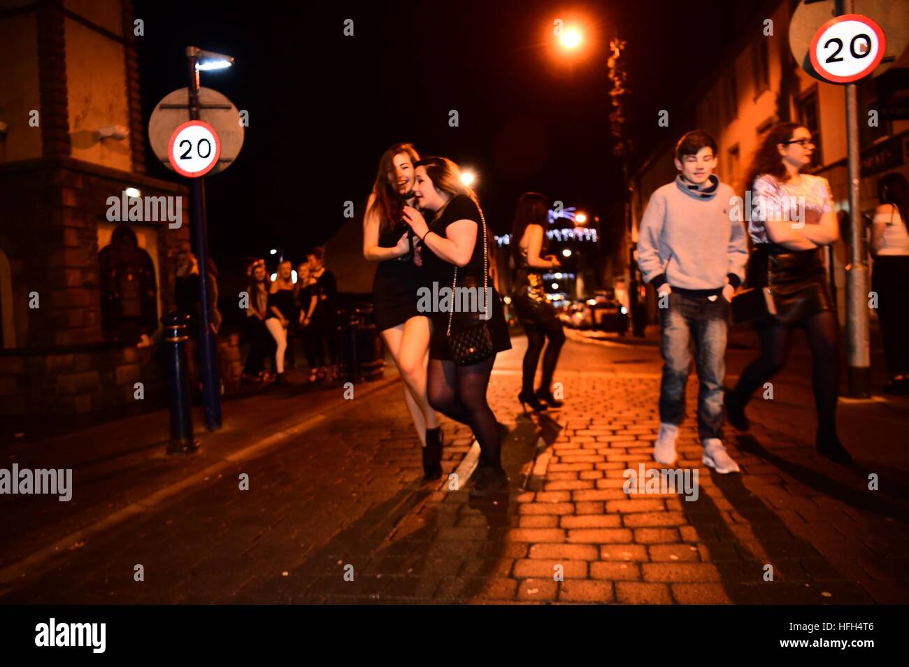 Aberystwyth Wales UK, Saturday 31 Dec 2016 / Sunday 01 Jan 2017 Groups ...