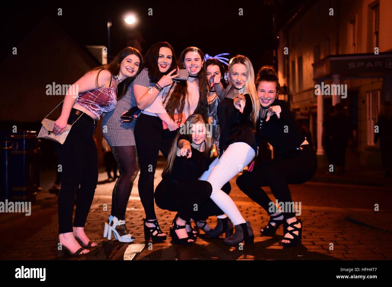 Aberystwyth Wales UK, Saturday 31 Dec 2016 / Sunday 01 Jan 2017 Groups ...