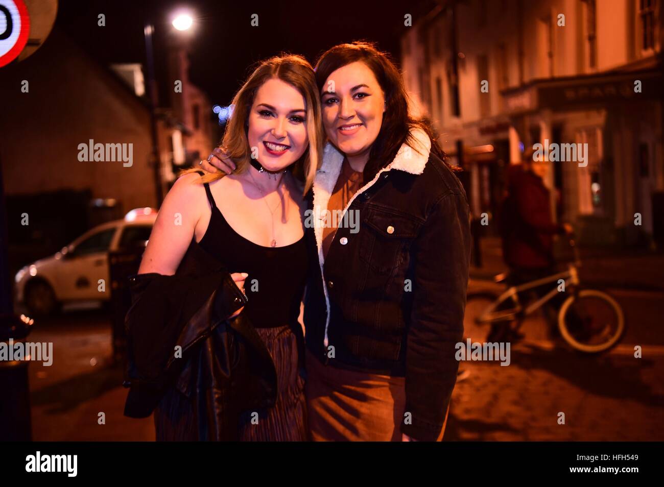 Aberystwyth Wales UK, Saturday 31 Dec 2016 / Sunday 01 Jan 2017 Groups ...