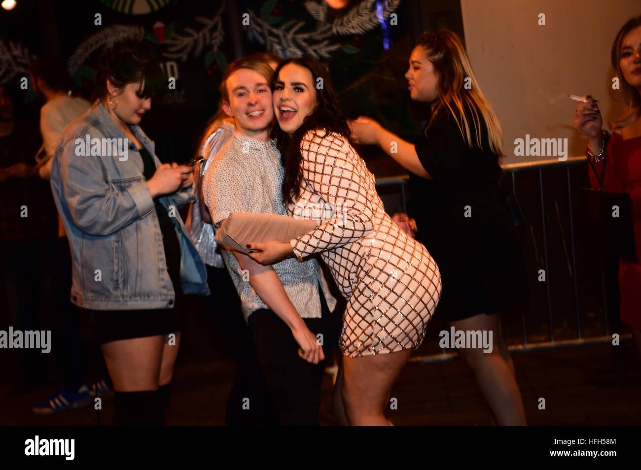 Aberystwyth Wales UK, Saturday 31 Dec 2016 / Sunday 01 Jan 2017 Groups ...