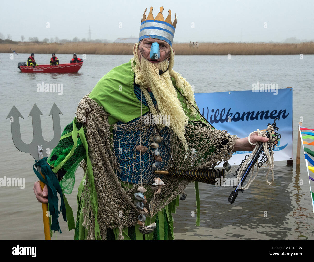 Hohenkirchen, Germany. 01st Jan, 2017. The 'Neptune God of the Sea ...