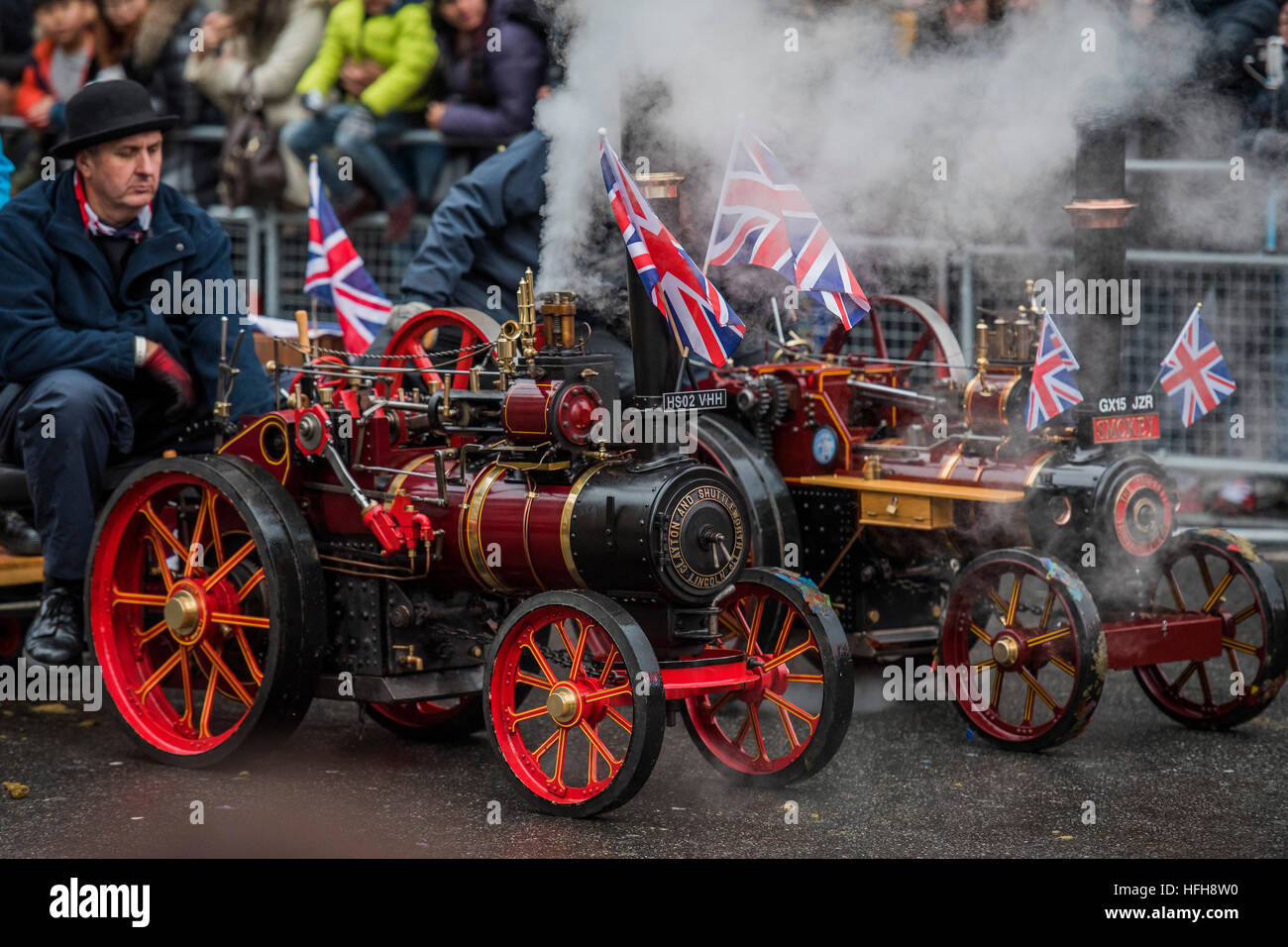 London, UK. 1st Jan, 2017. The Miniature Steamers for Charity pass ...