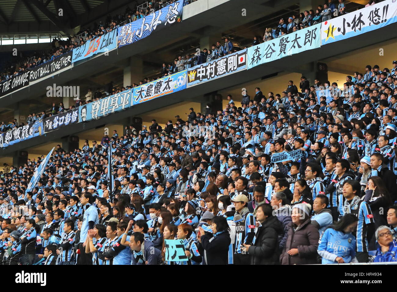 Osaka, Japan. 1st Jan, 2017. Kawasaki Frontale fans (Frontale) Football ...