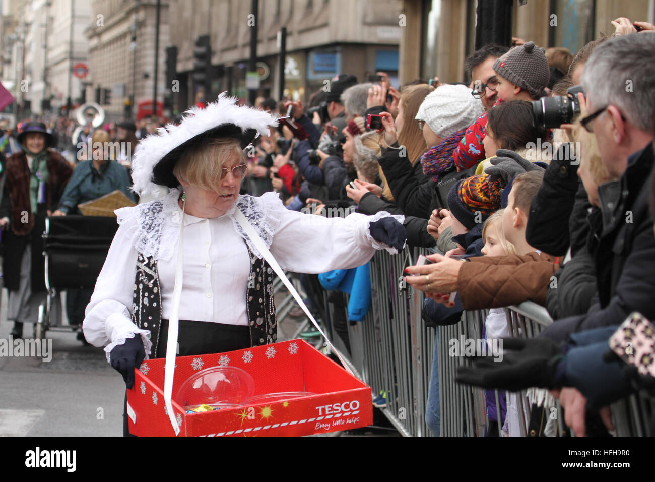 London, UK. 1st January 2017. A performer from the City of Westminster ...