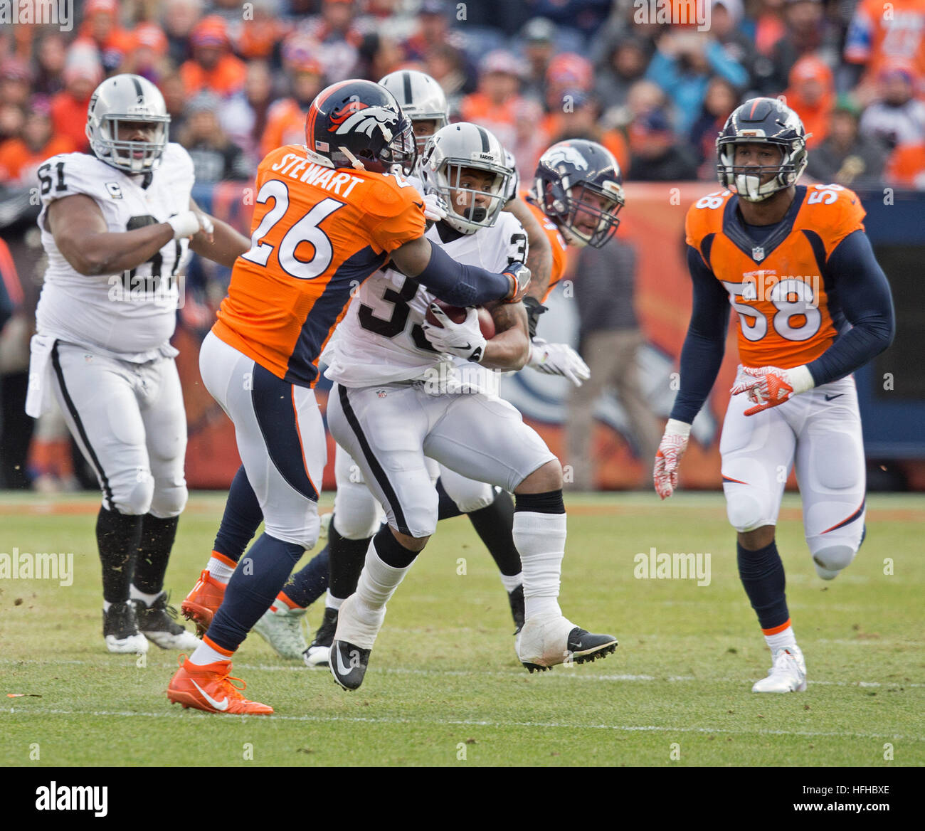 Denver, Colorado, USA. 1st Jan, 2017. Raiders RB DEANDRE WASHINGTON ...